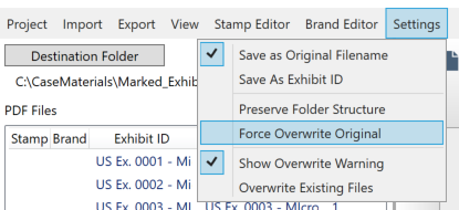 Destination Folder | ExhibitMarker™